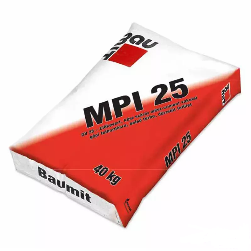 Baumit GV 25 gépi vakolat 40kg MPI 25 - Építőanyagok - Tégla és falazó ...