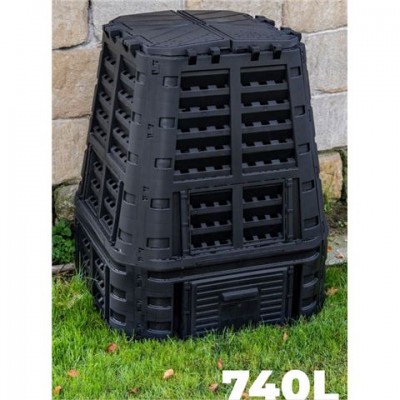 KOMPOST 740 literes fekete műanyag komposztáló - Kert kialakítás ...